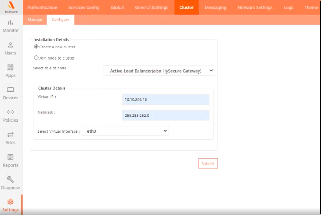 Single Node Cluster - Accops HySecure 5.4 Knowledge Center