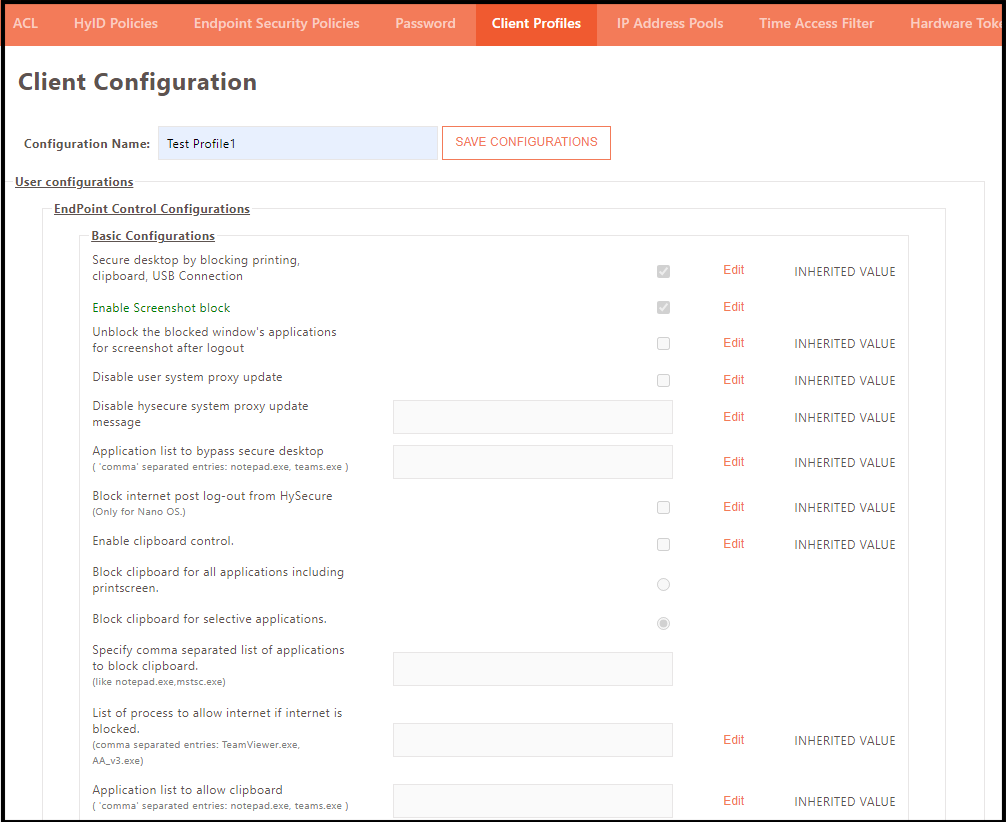Client Profiles - Accops HySecure 5.4 Knowledge Center